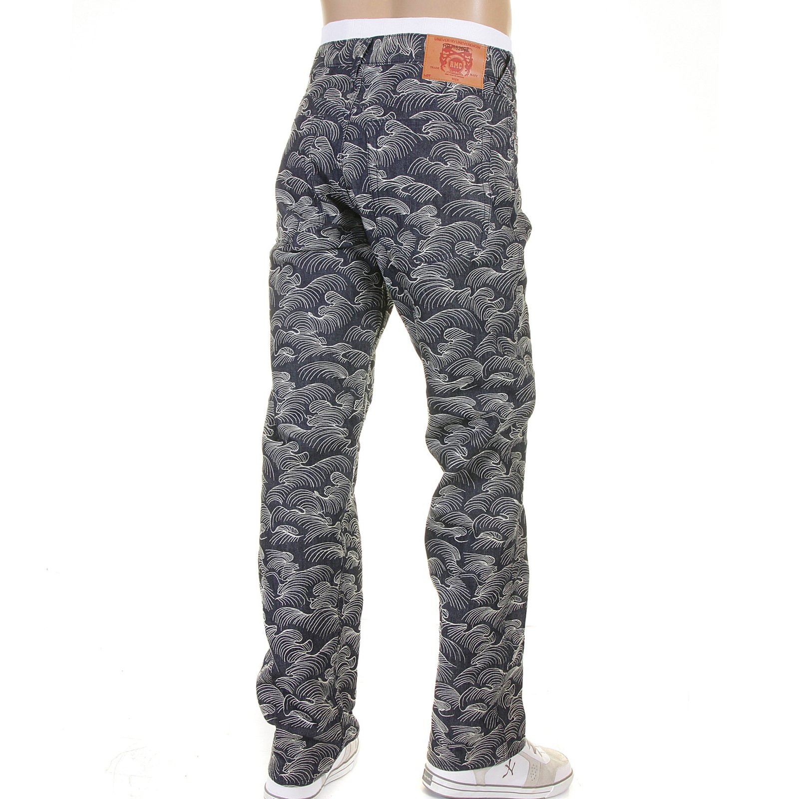 RMC MARTIN KSOHOH 1001 MODEL MENS DENIM JEANS WITH FULL WHITE TSUNAMI ...